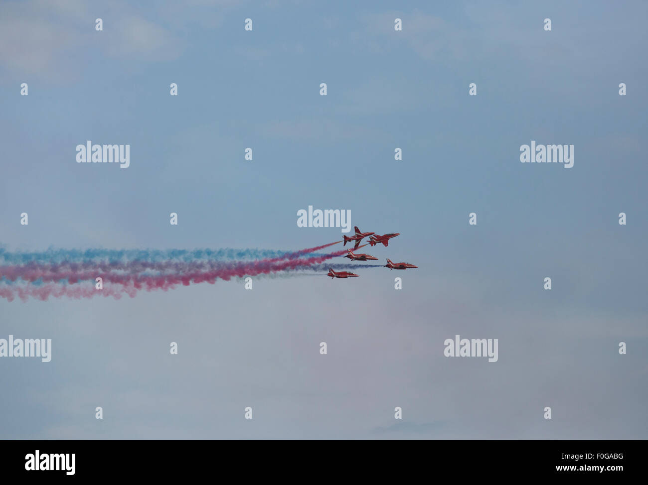 Eastbourne,UK,15th August 2015,The red arrows gave a stunning display ...