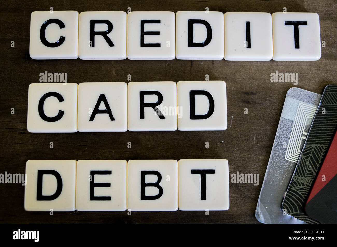 Credit Card Debt Still Life Stock Photo - Alamy