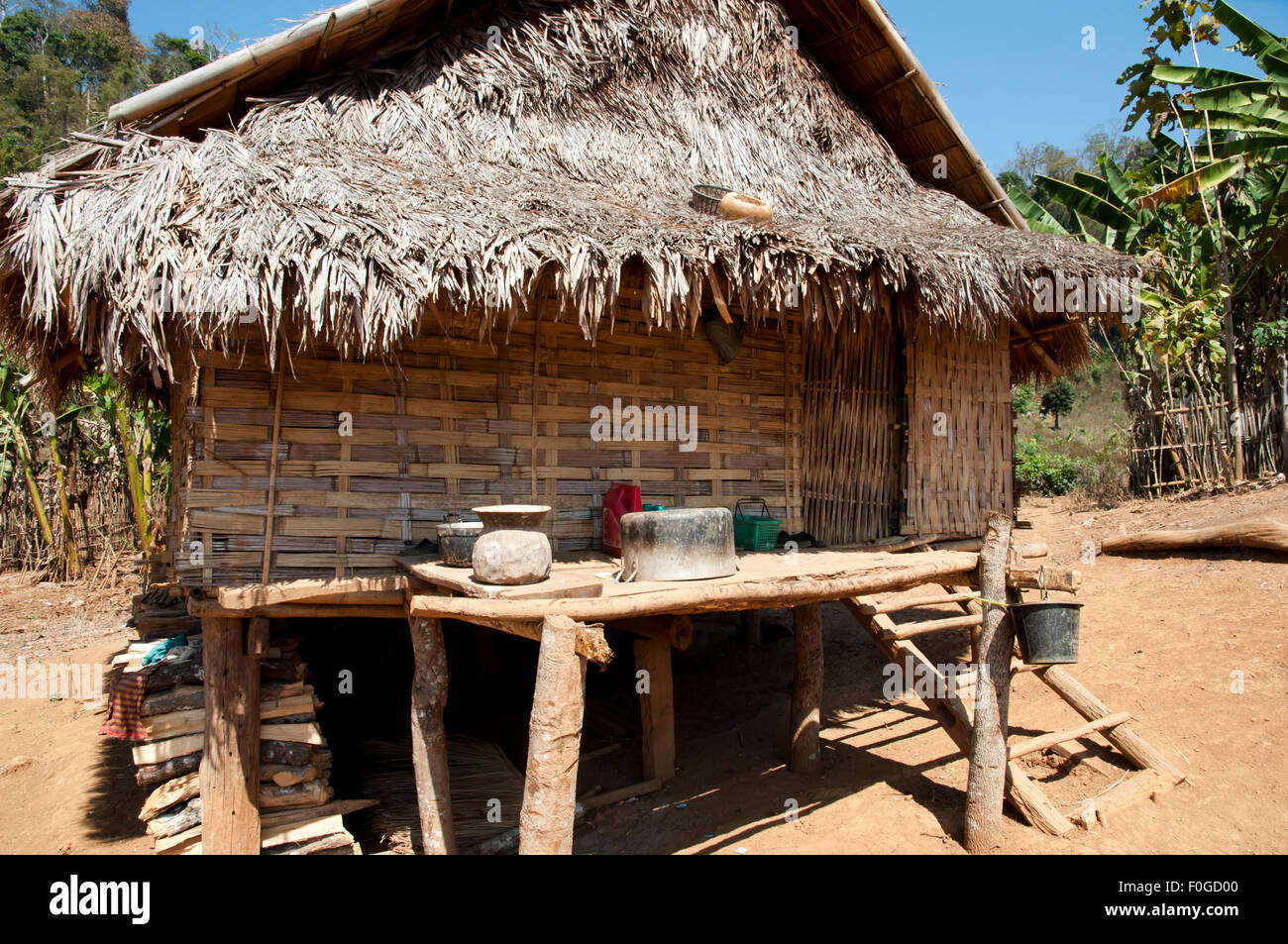 Stilt House - Laos Stock Photo - Alamy
