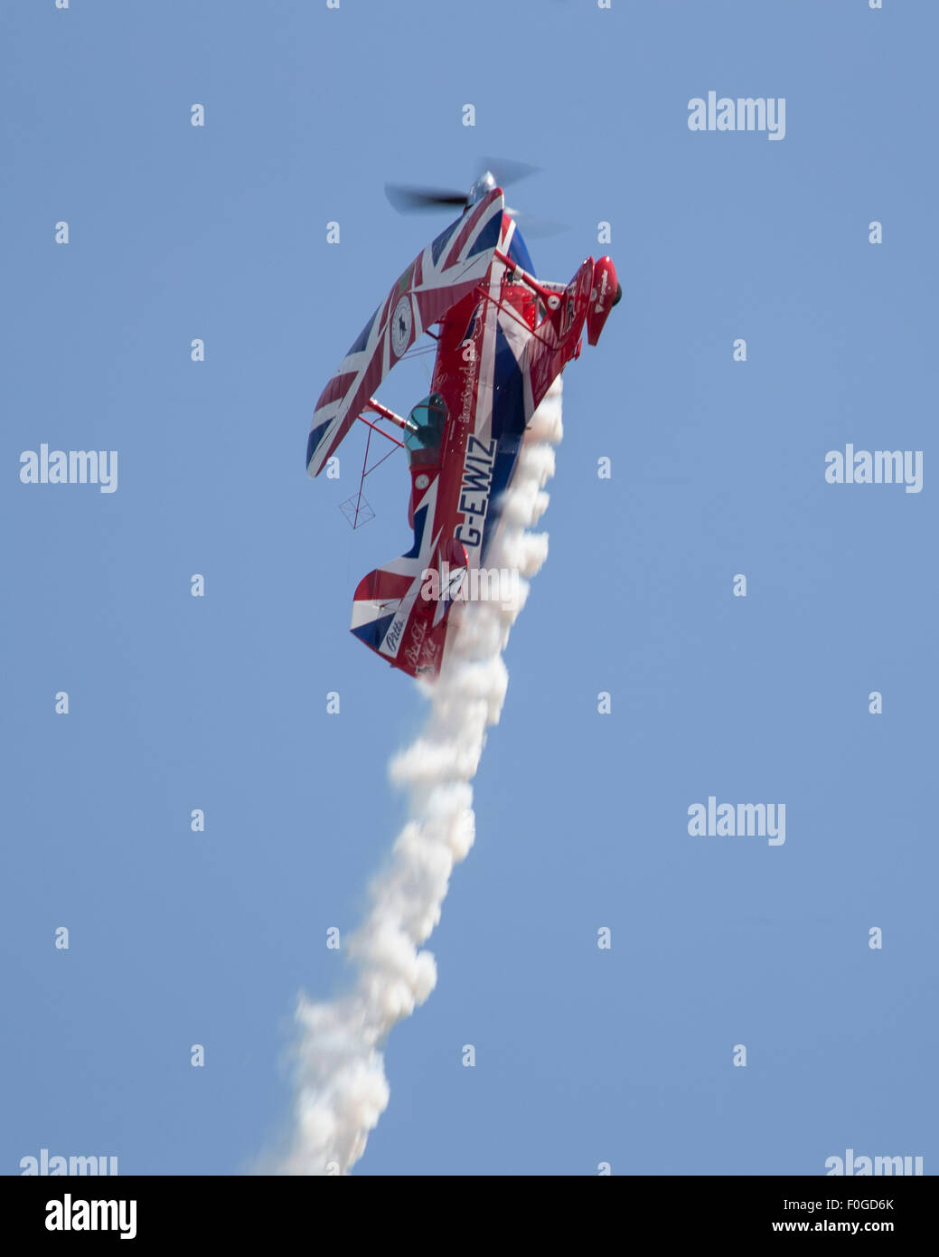 Pitts Special S2S biplane G-EWIZ giving an aerobatic display at the ...