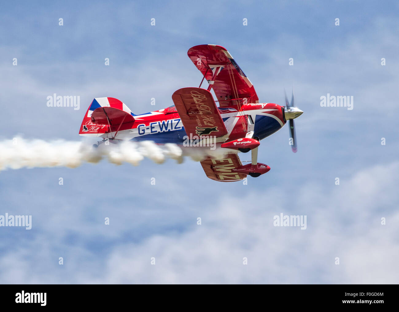 Pitts Special S2S biplane G-EWIZ giving an aerobatic display at the ...