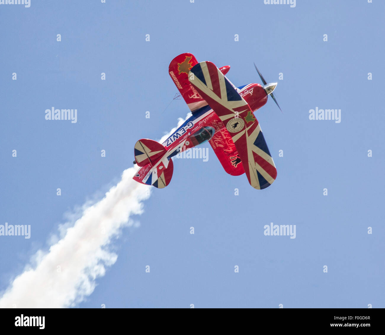 Pitts Special S2S biplane G-EWIZ giving an aerobatic display at the ...