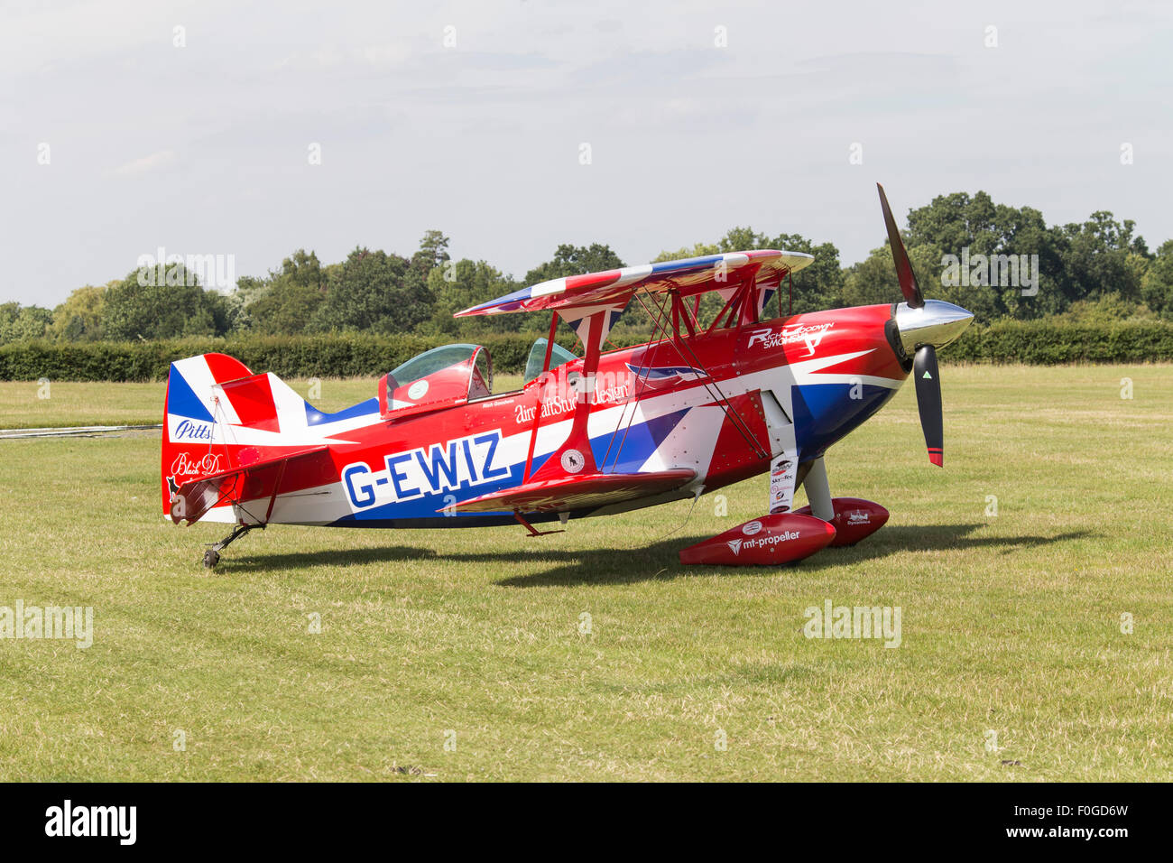 Pitts Special S2S biplane G-EWIZ giving an aerobatic display at the ...