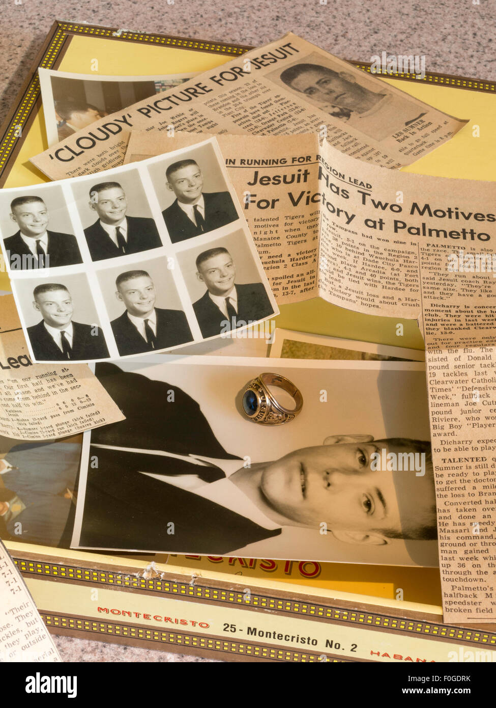 Cigar Box of 1960's Memorabilia, USA Stock Photo - Alamy