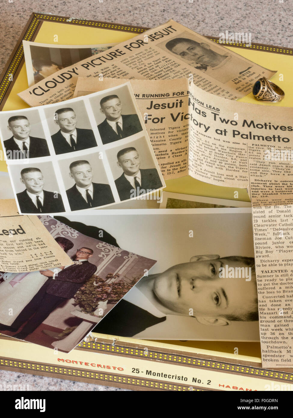 Cigar Box of 1960's Memorabilia, USA Stock Photo - Alamy