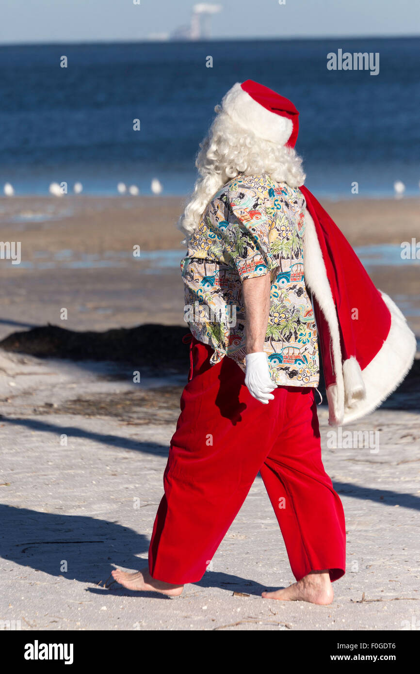 Santa Claus at the Beach on Vacation, Florida, USA Stock Photo - Alamy