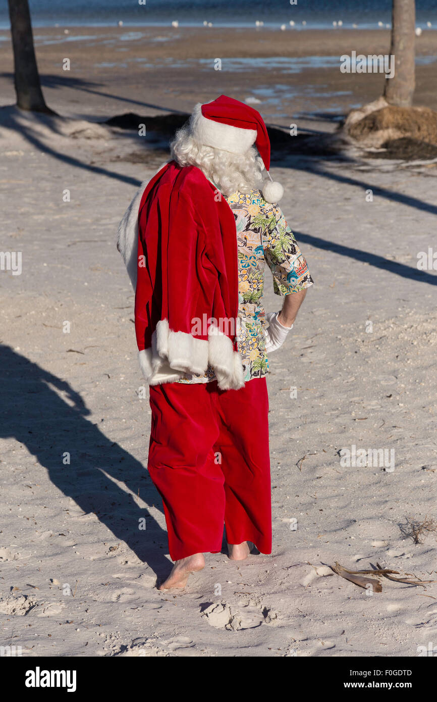 Santa Claus at the Beach on Vacation, Florida, USA Stock Photo - Alamy