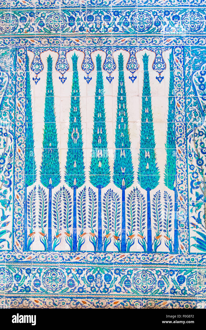 Handmade Turkish Blue Tiles Istanbul City Turkey Stock Photo - Alamy