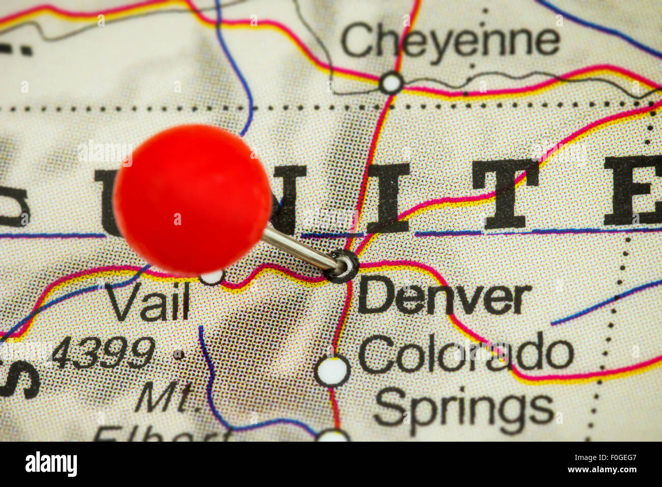Denver map hi-res stock photography and images - Alamy