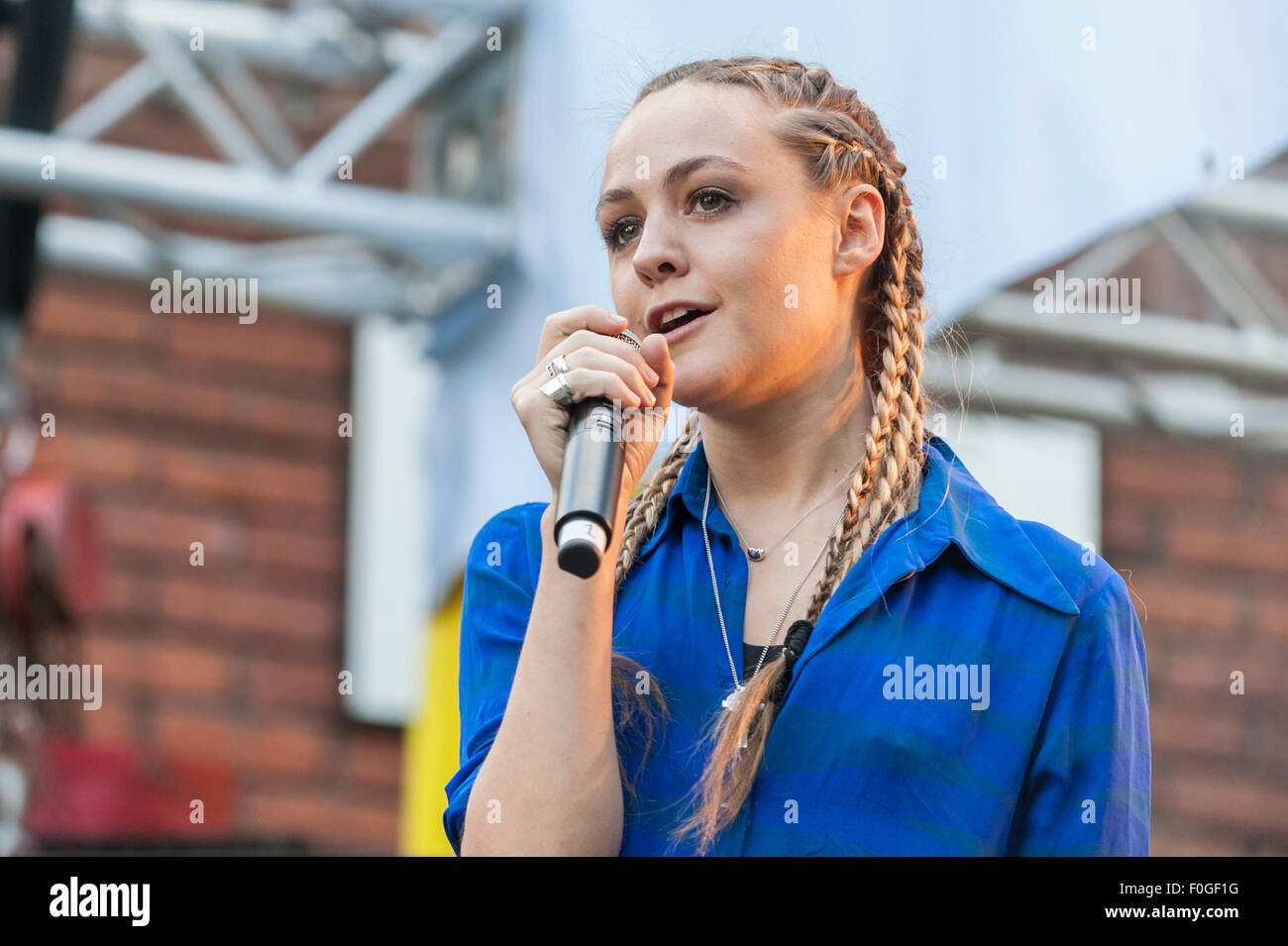 London, UK. 15 August 2015. Upcoming London musician Wølffe performs on ...