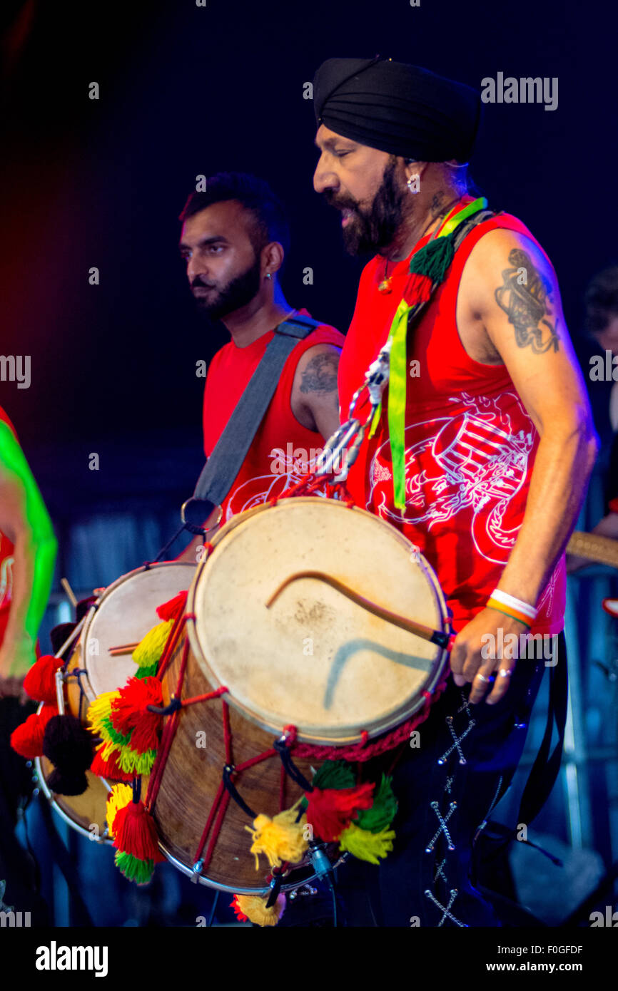 The Dhol Foundation at Wickham Festival 080815 Stock Photo - Alamy
