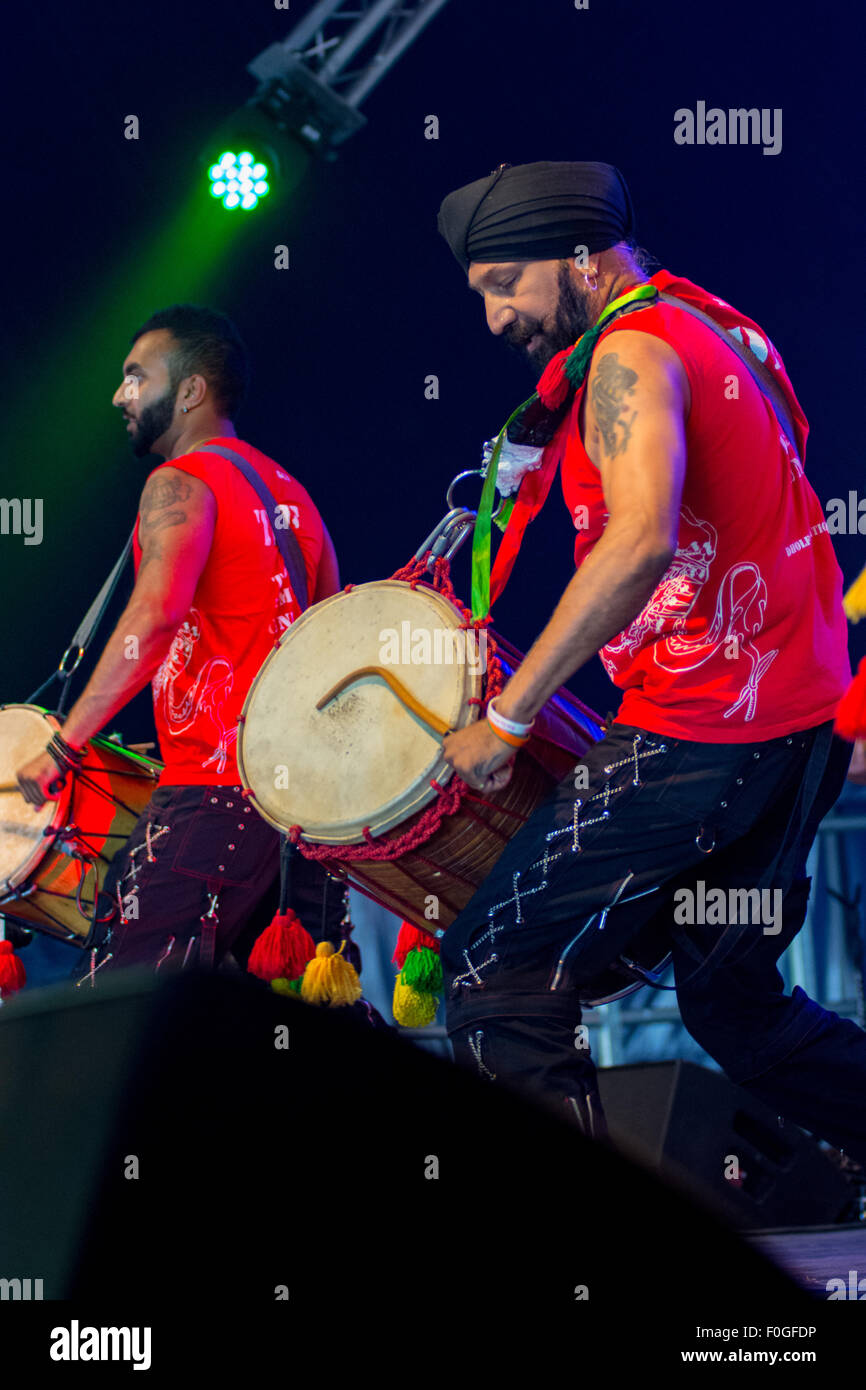 The Dhol Foundation at Wickham Festival 080815 Stock Photo - Alamy