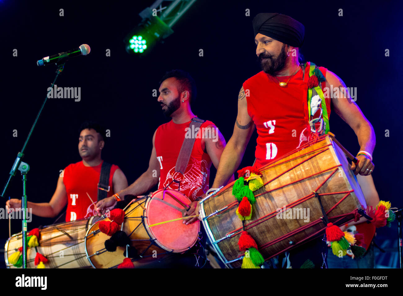 The Dhol Foundation at Wickham Festival 080815 Stock Photo - Alamy