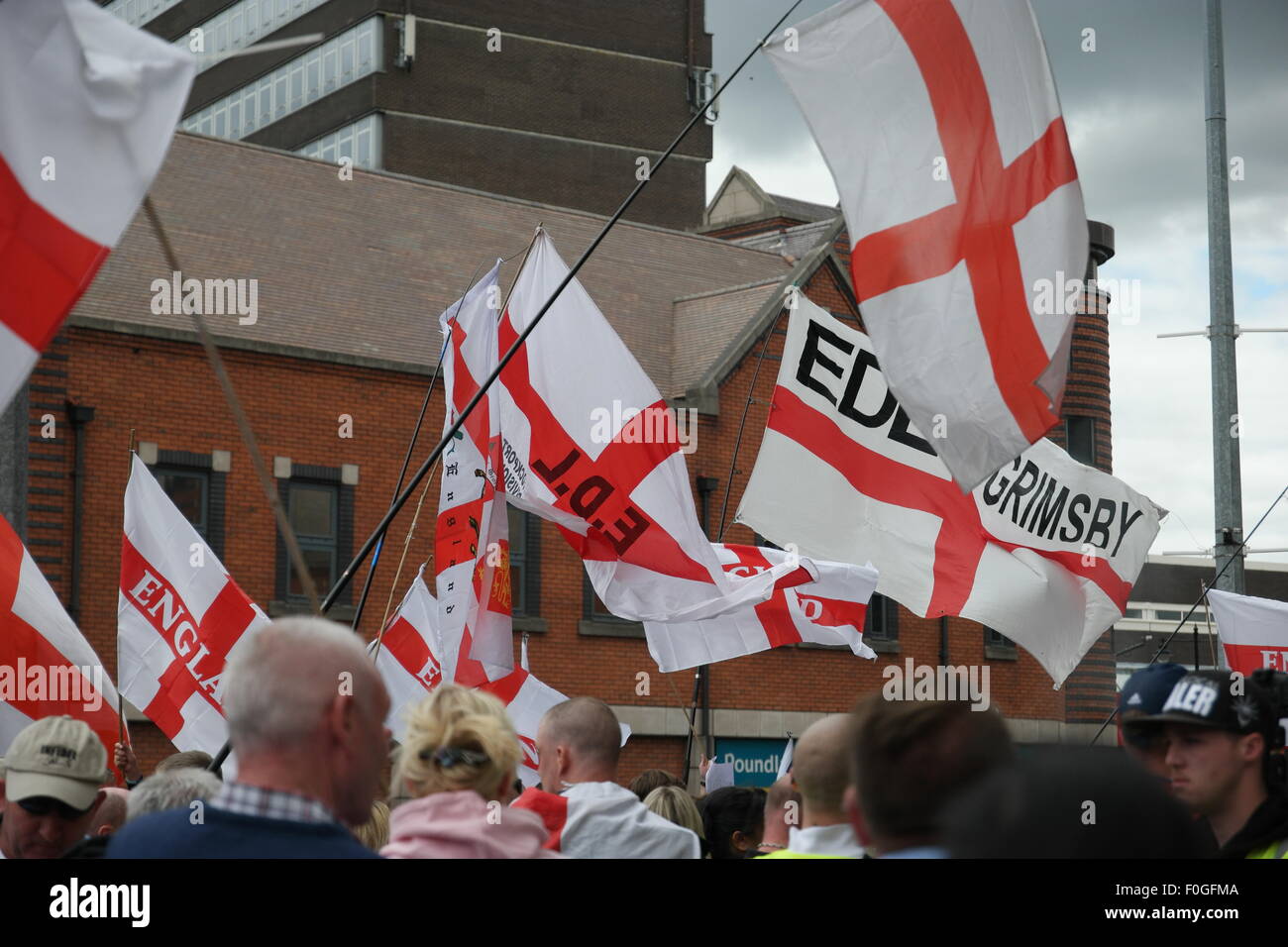 English Defence League ( EDL ) rally in Walsall, England on 15 August ...