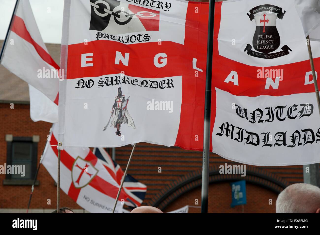 English Defence League ( EDL ) rally in Walsall, England on 15 August ...