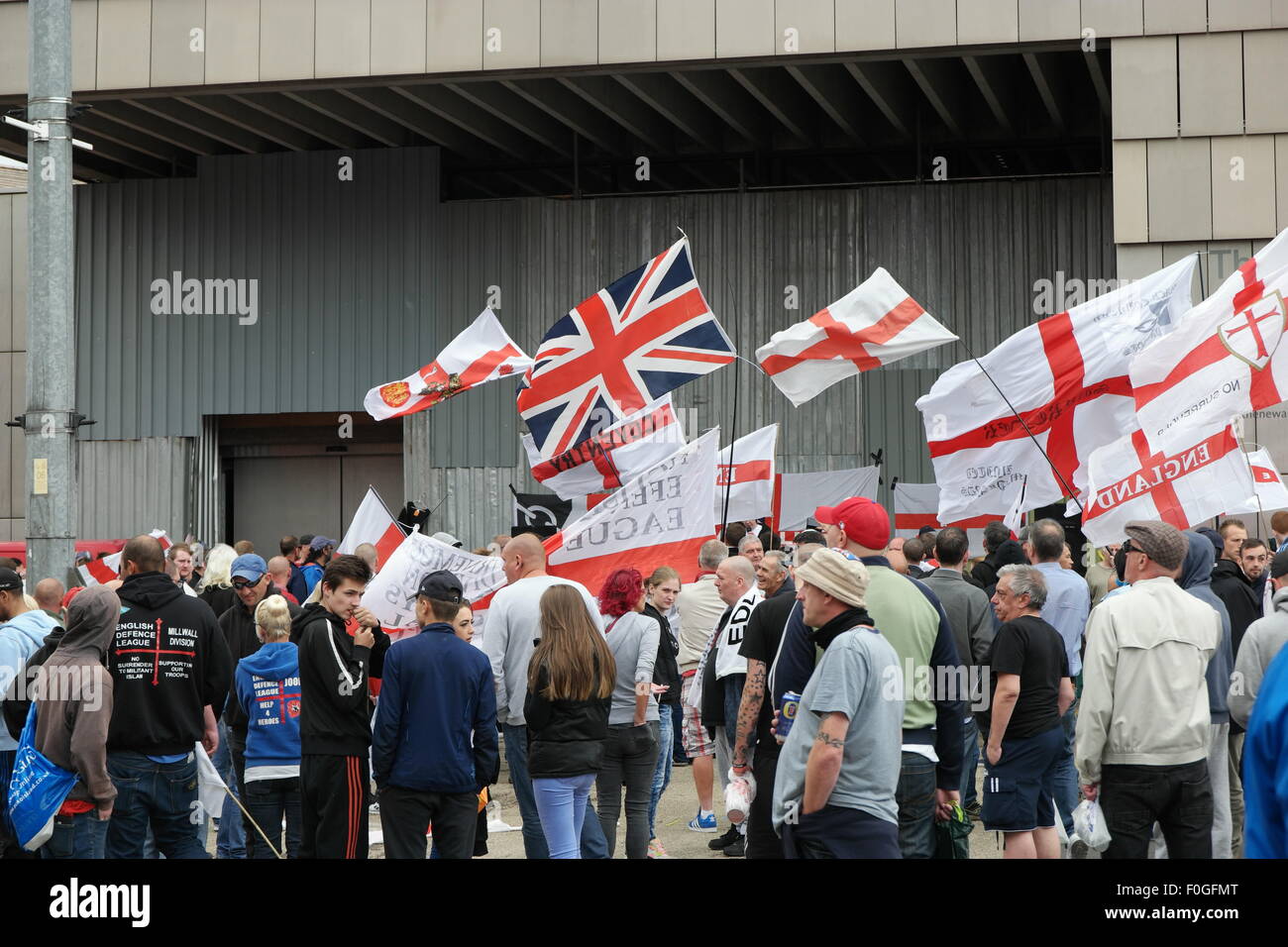 English Defence League ( EDL ) rally in Walsall, England on 15 August ...