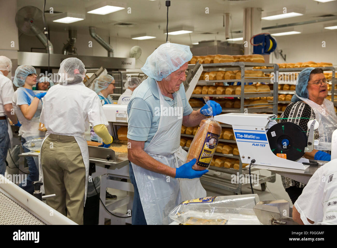 Salt Lake City, Utah - Volunteers work in the bakery at the Mormon ...