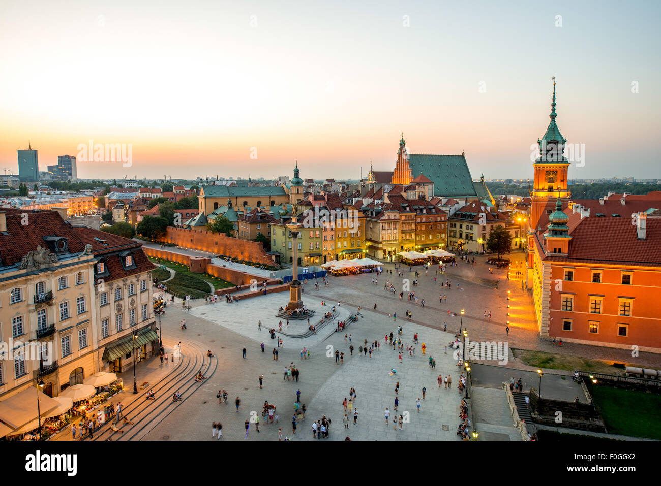 Top view of the old town in Warsaw Stock Photo - Alamy