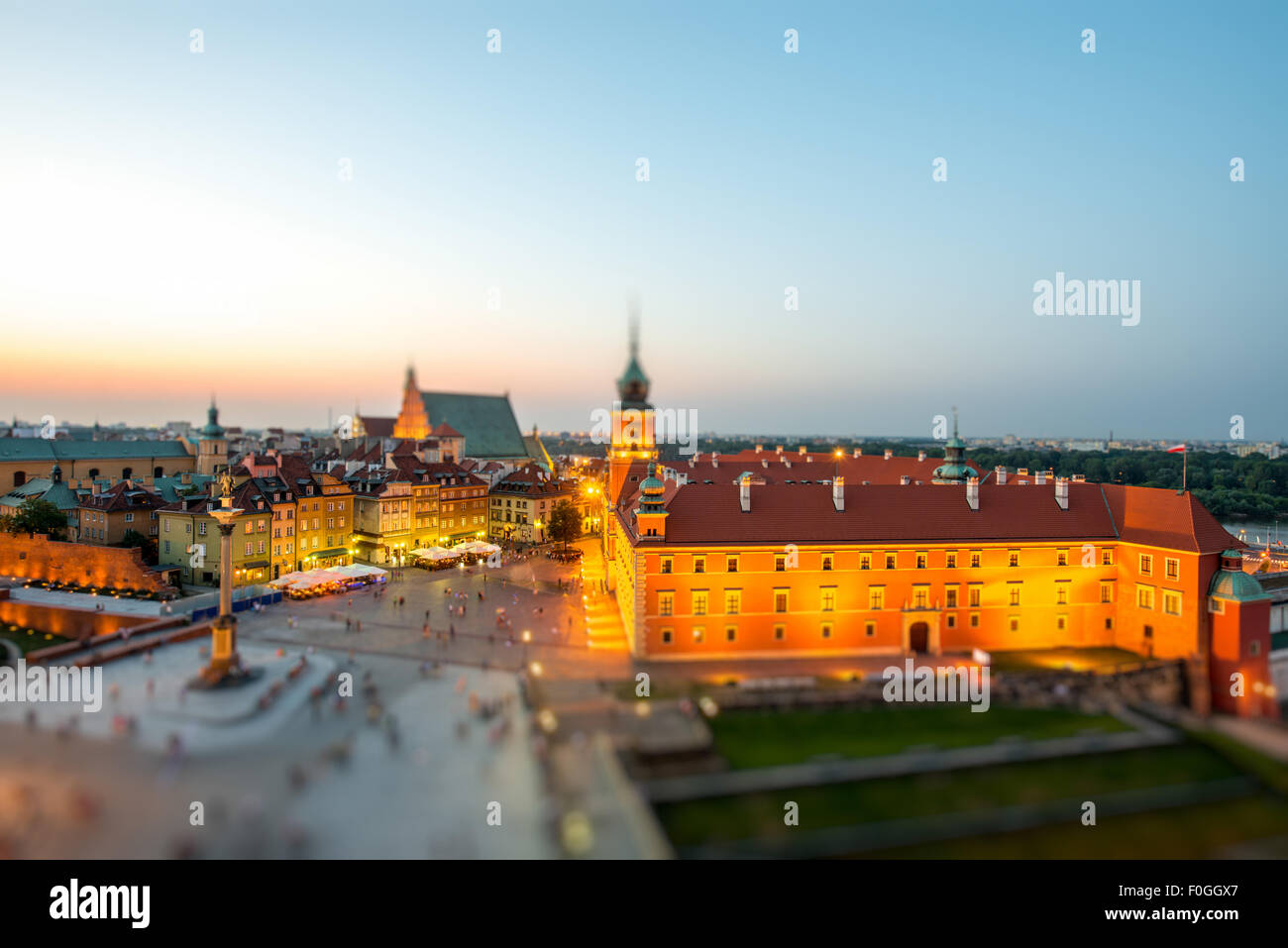 Top view of the old town in Warsaw Stock Photo - Alamy