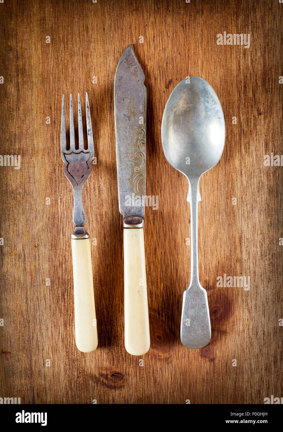old vintage cutlery Stock Photo - Alamy