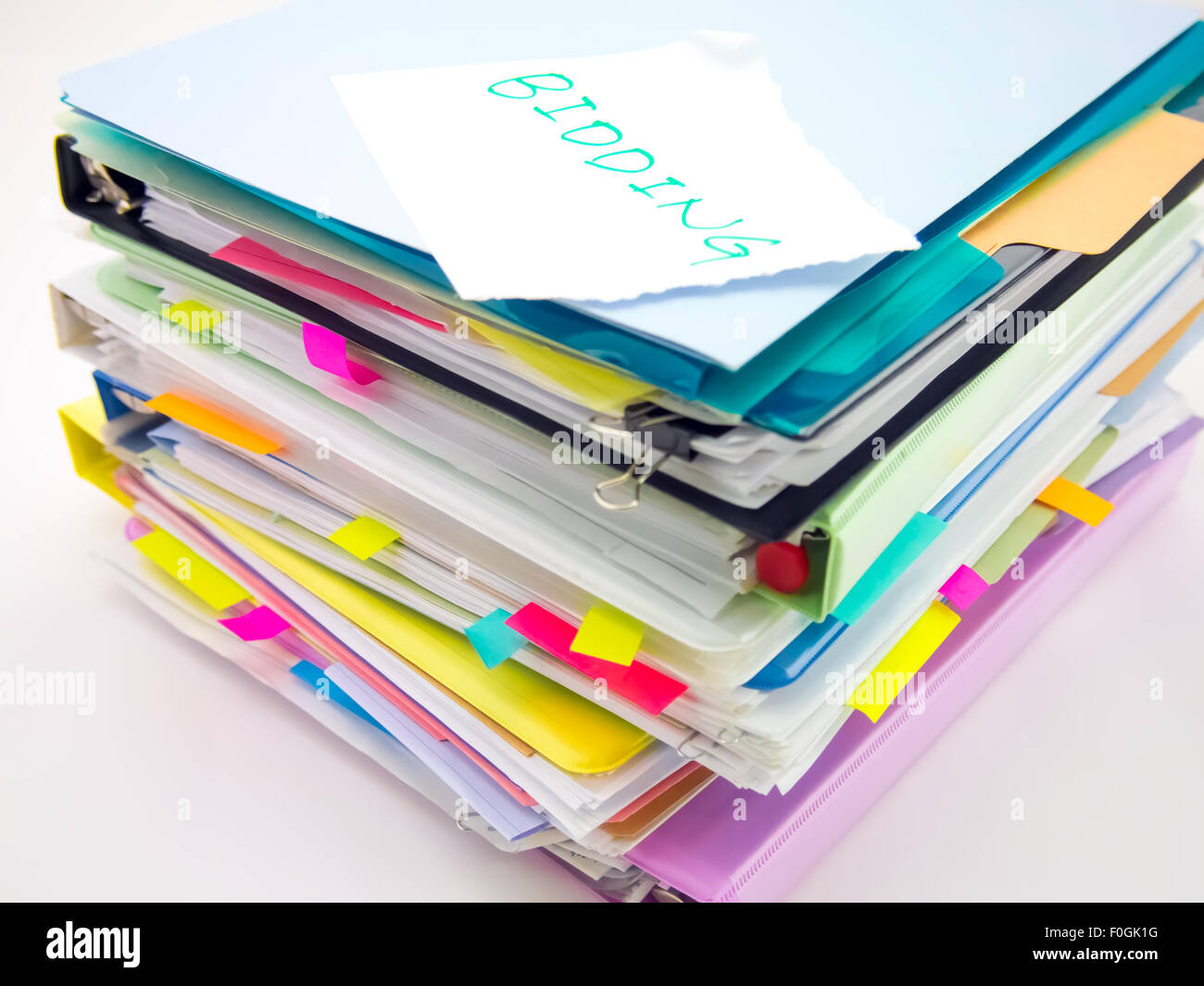 There is the huge pile of business documents on the desk Stock Photo ...