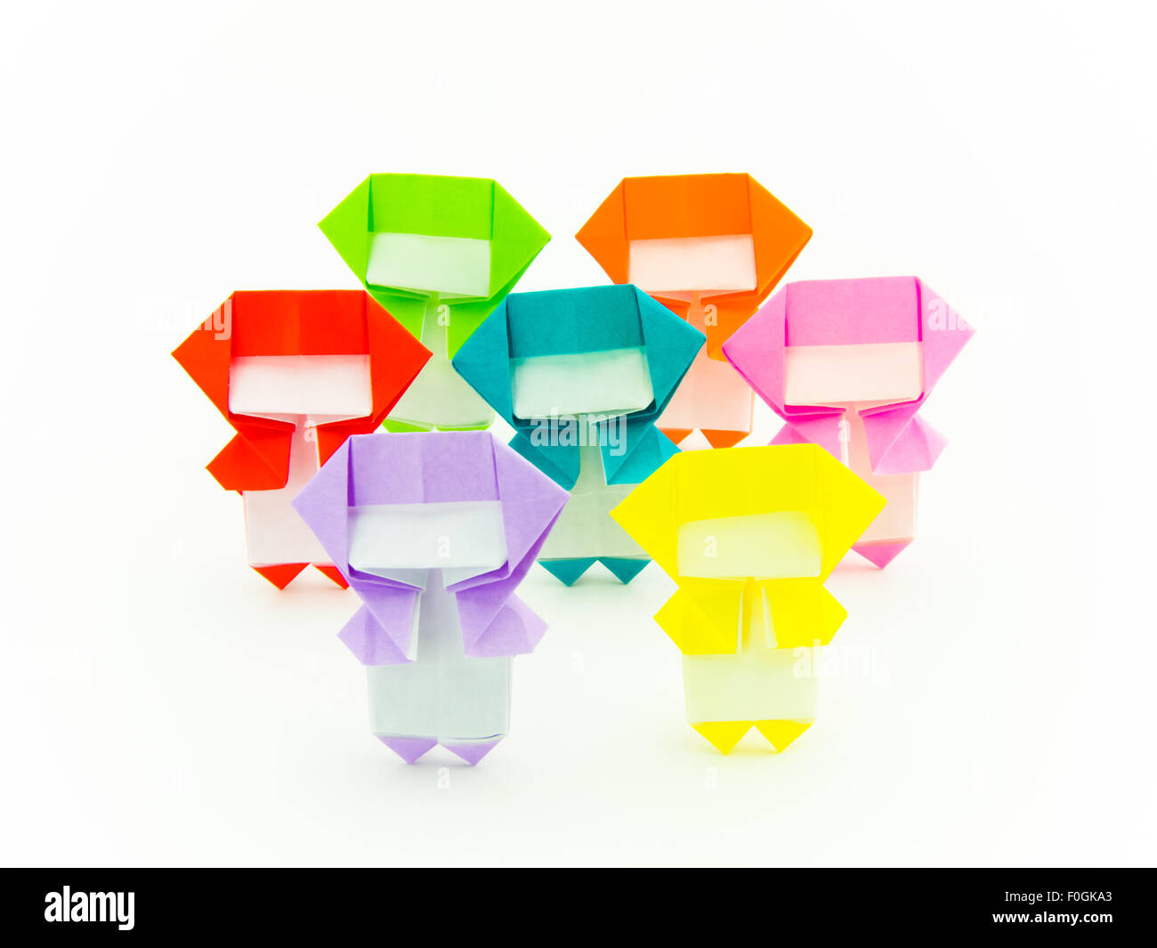 Colorful origami ninjas are cute and playing together Stock Photo - Alamy