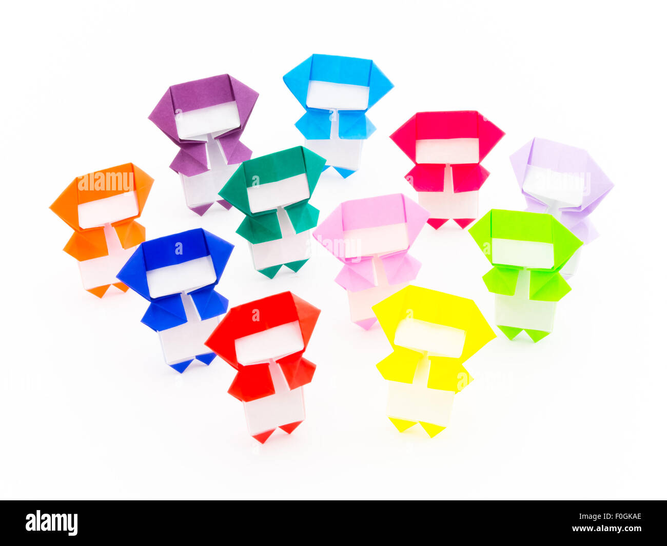 Colorful origami ninjas are cute and playing together Stock Photo - Alamy