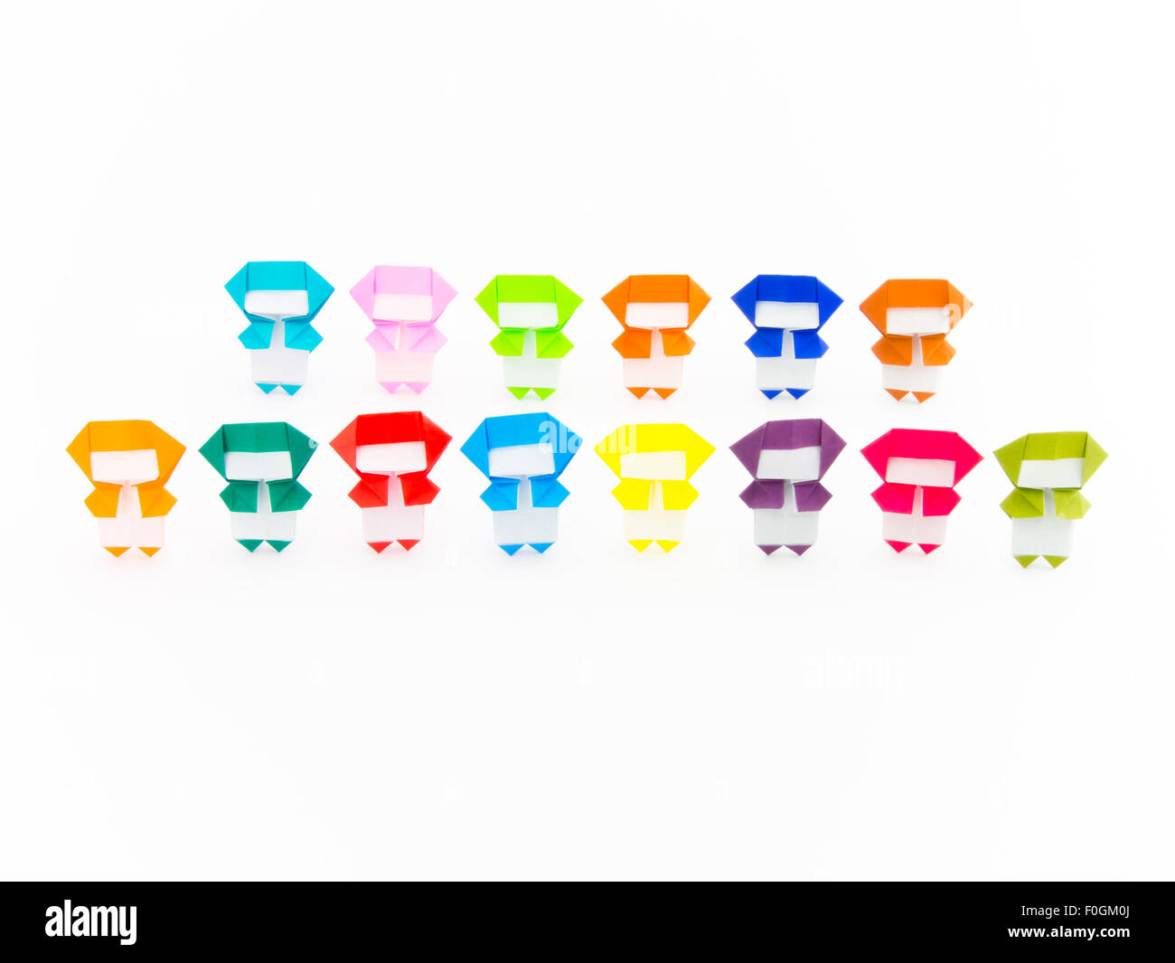 Colorful origami ninjas are cute and playing together Stock Photo - Alamy