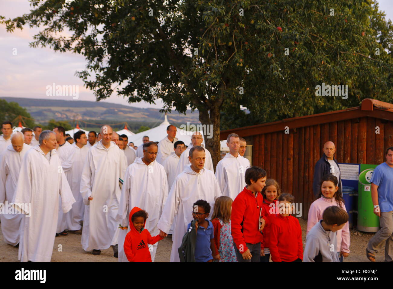 Burgundy, France. 15th Aug, 2015. The brothers of the Taizé community ...