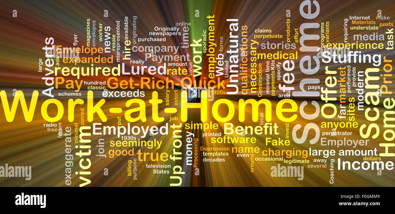 Background concept wordcloud illustration of work at home scheme ...