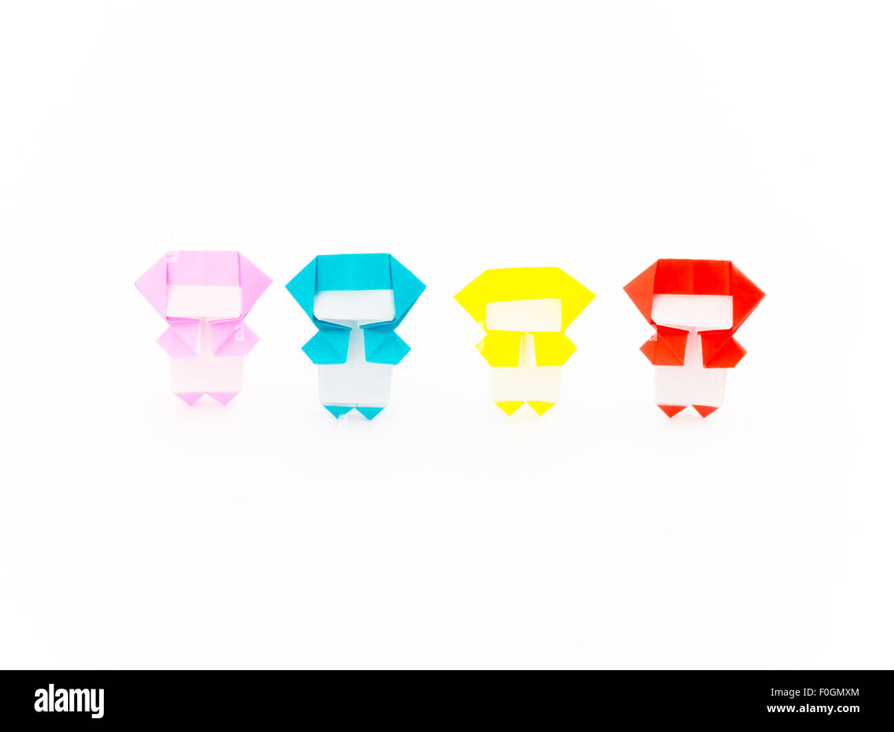 Colorful origami ninjas are cute and playing together Stock Photo - Alamy