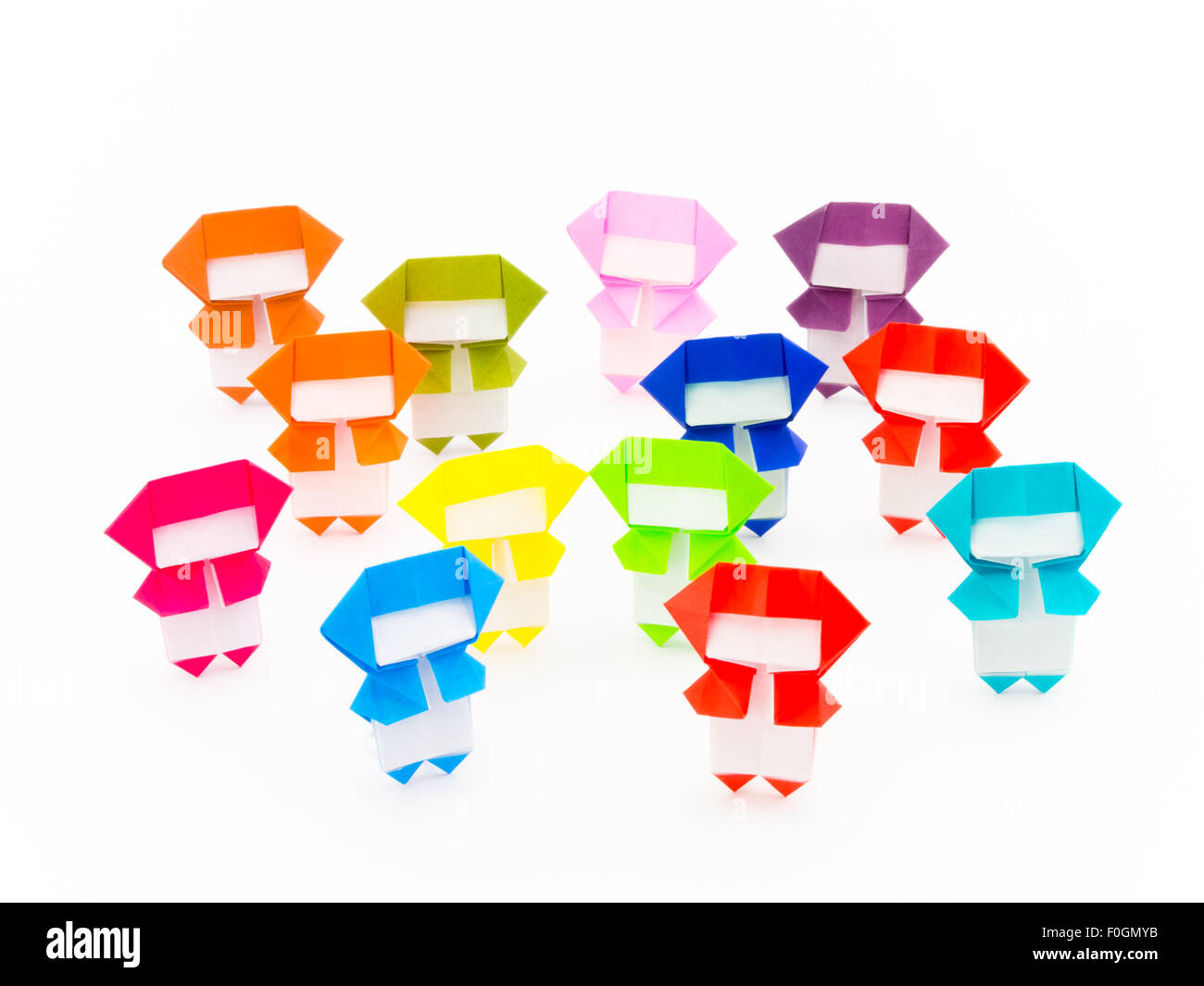 Colorful origami ninjas are cute and playing together Stock Photo - Alamy
