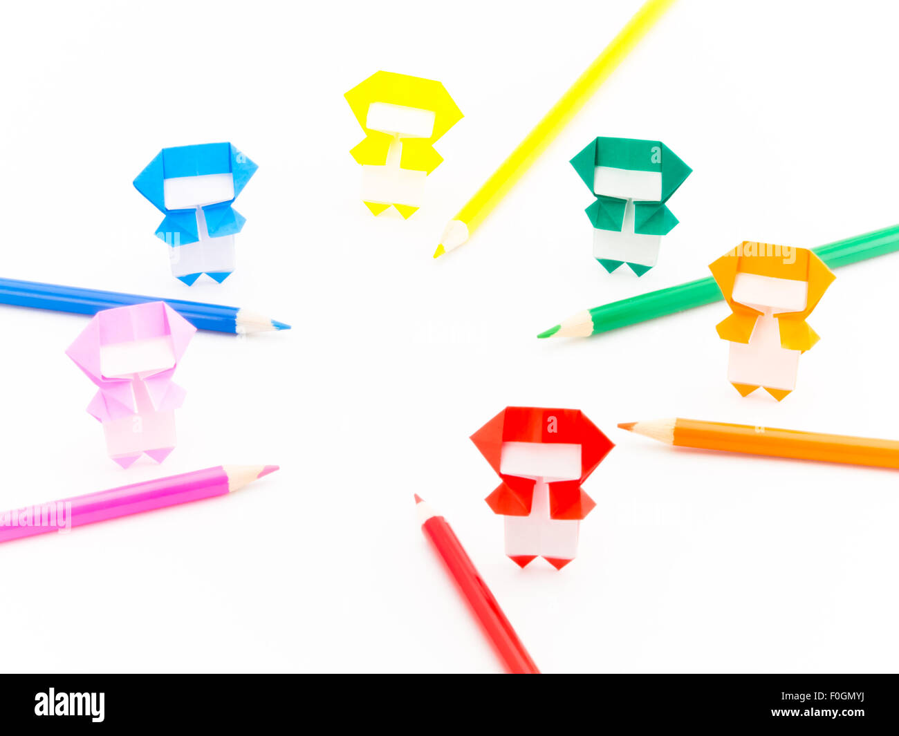 Colorful origami ninjas are cute and playing together Stock Photo - Alamy