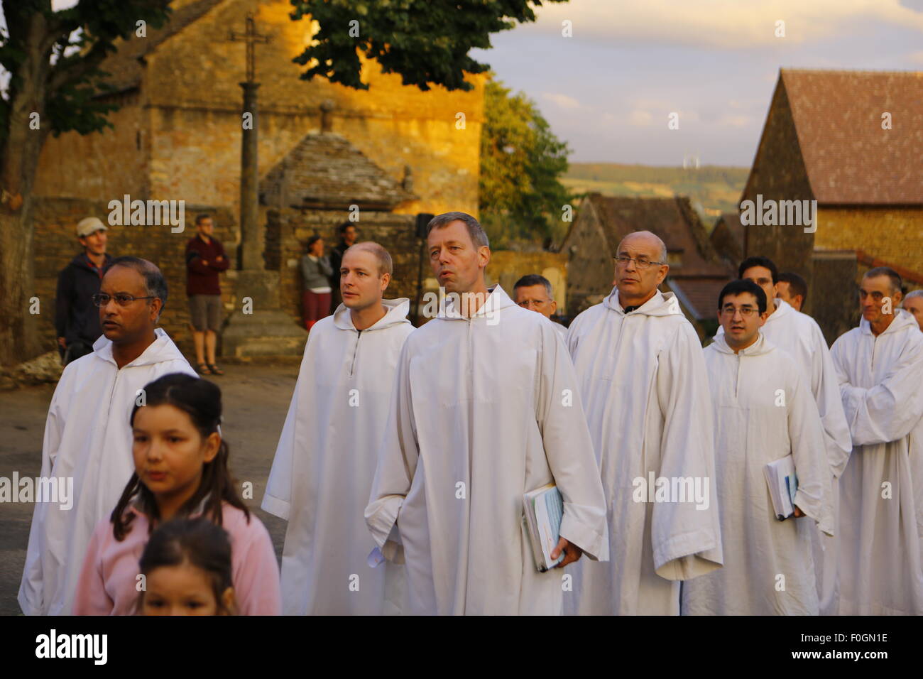 Burgundy, France. 15th Aug, 2015. The brothers of the Taizé community ...