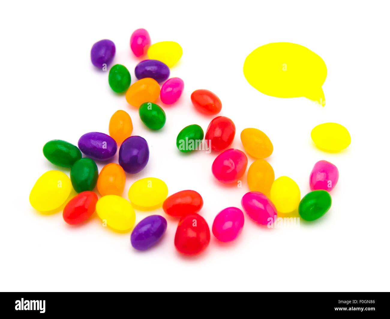 Colorful balloons and bubbles with jelly beans; you can write words on ...