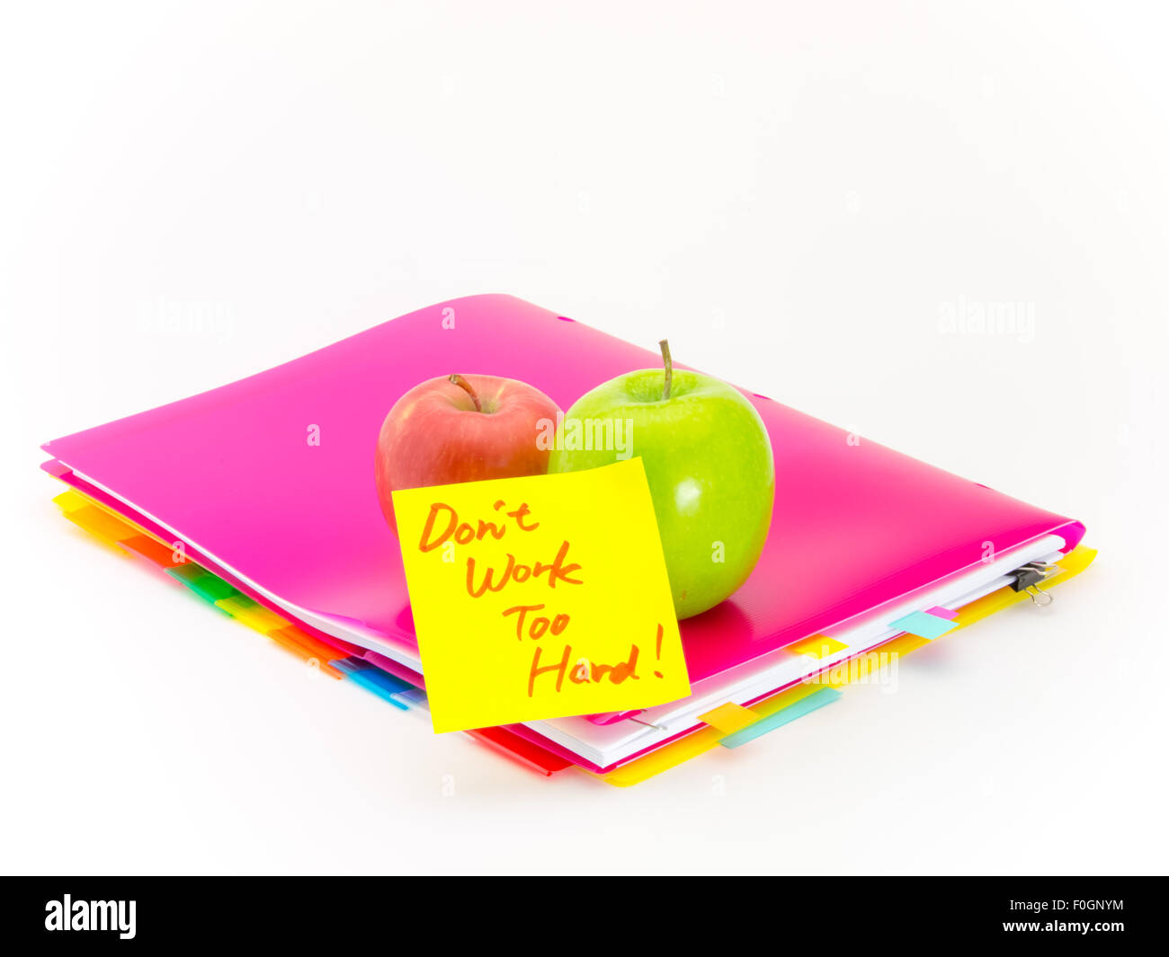 Present of fruits and messages for careing hard work Stock Photo - Alamy