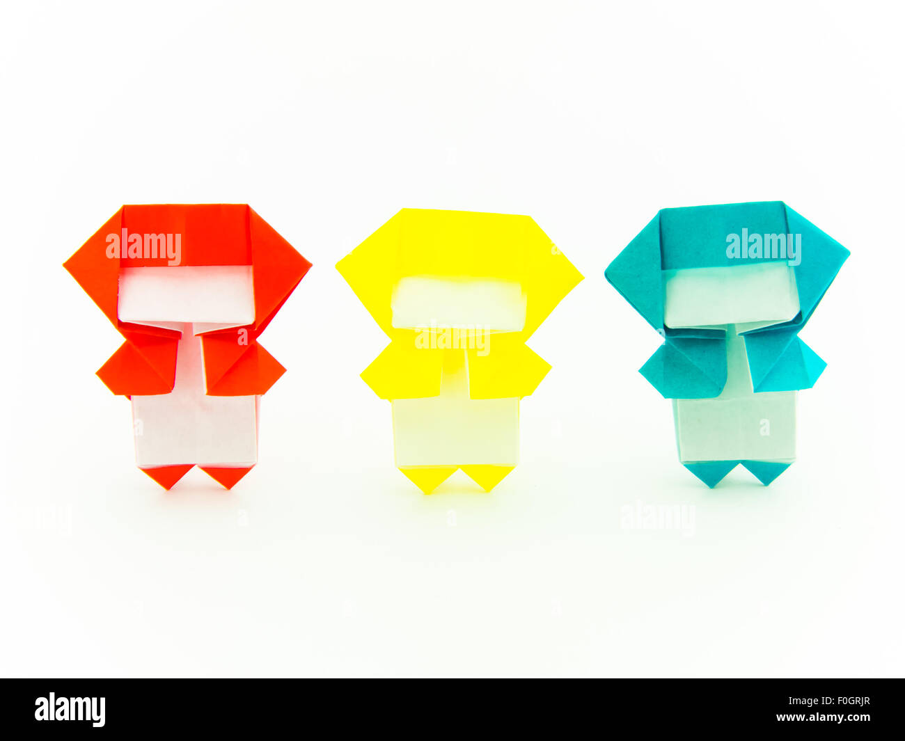 Colorful origami ninjas are cute and playing together Stock Photo - Alamy
