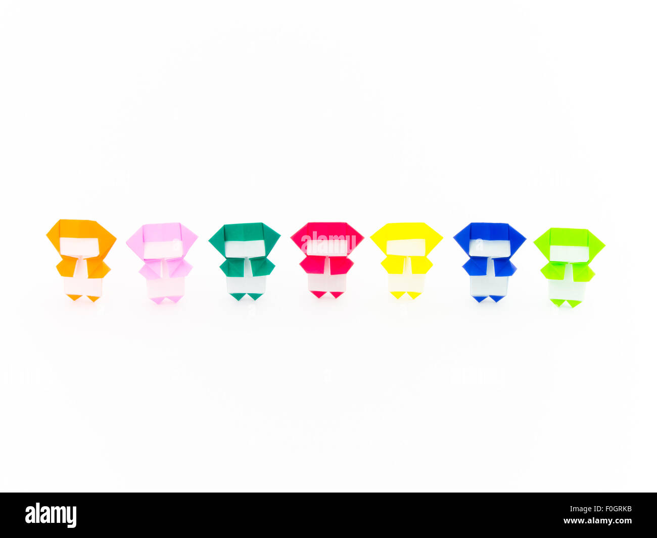 Colorful origami ninjas are cute and playing together Stock Photo - Alamy