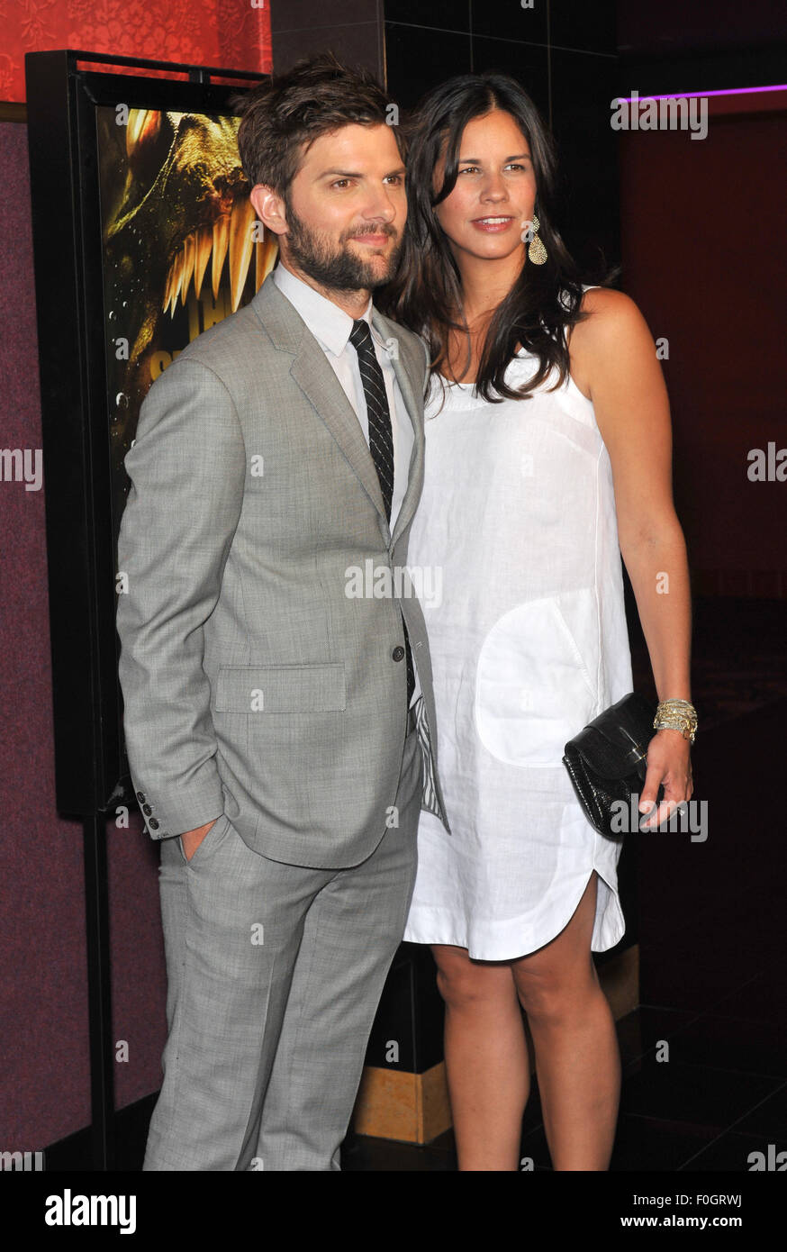 LOS ANGELES, CA - AUGUST 18, 2010: Adam Scott & wife at the Los Angeles ...