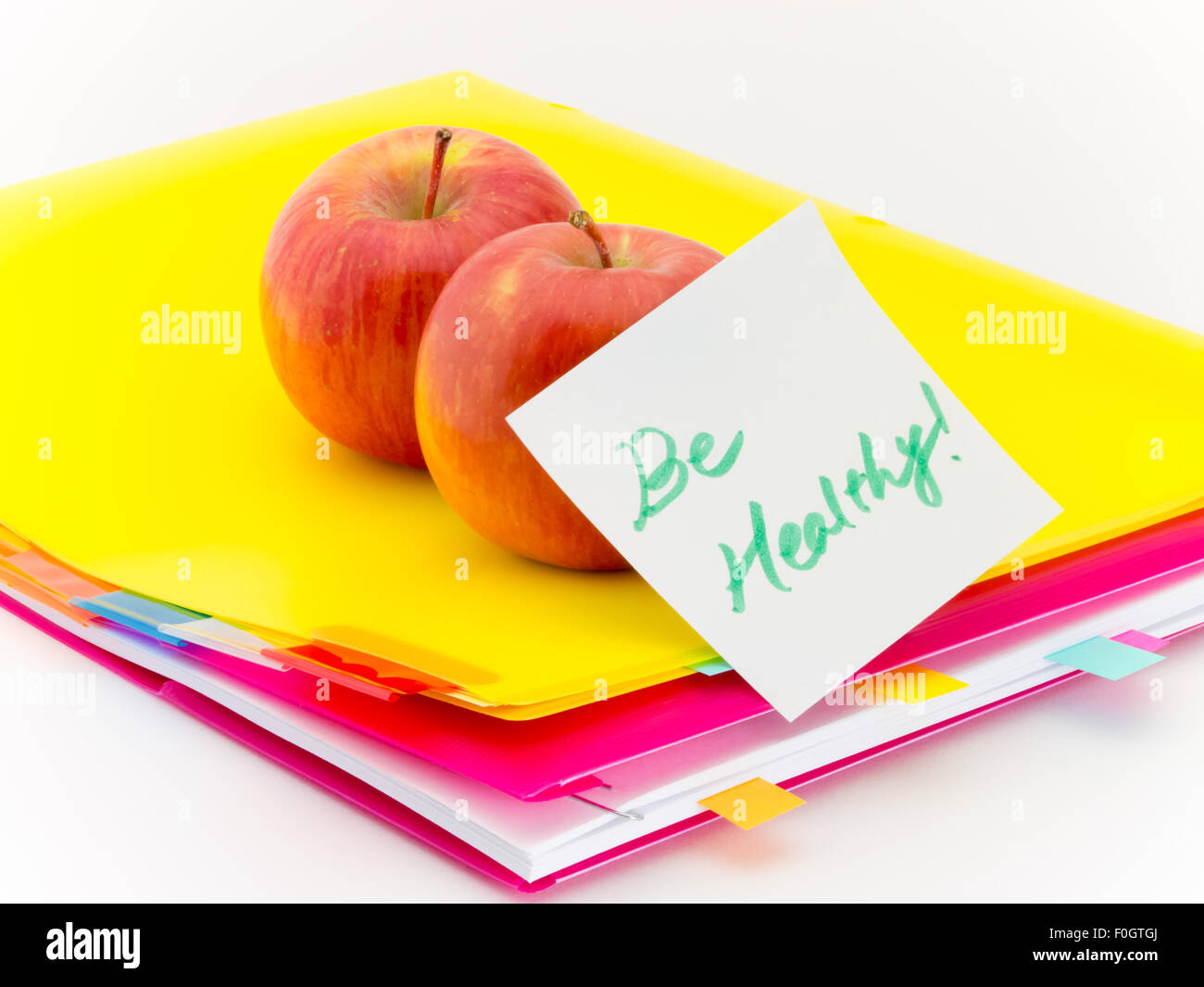 Present of fruits and messages for careing hard work Stock Photo - Alamy