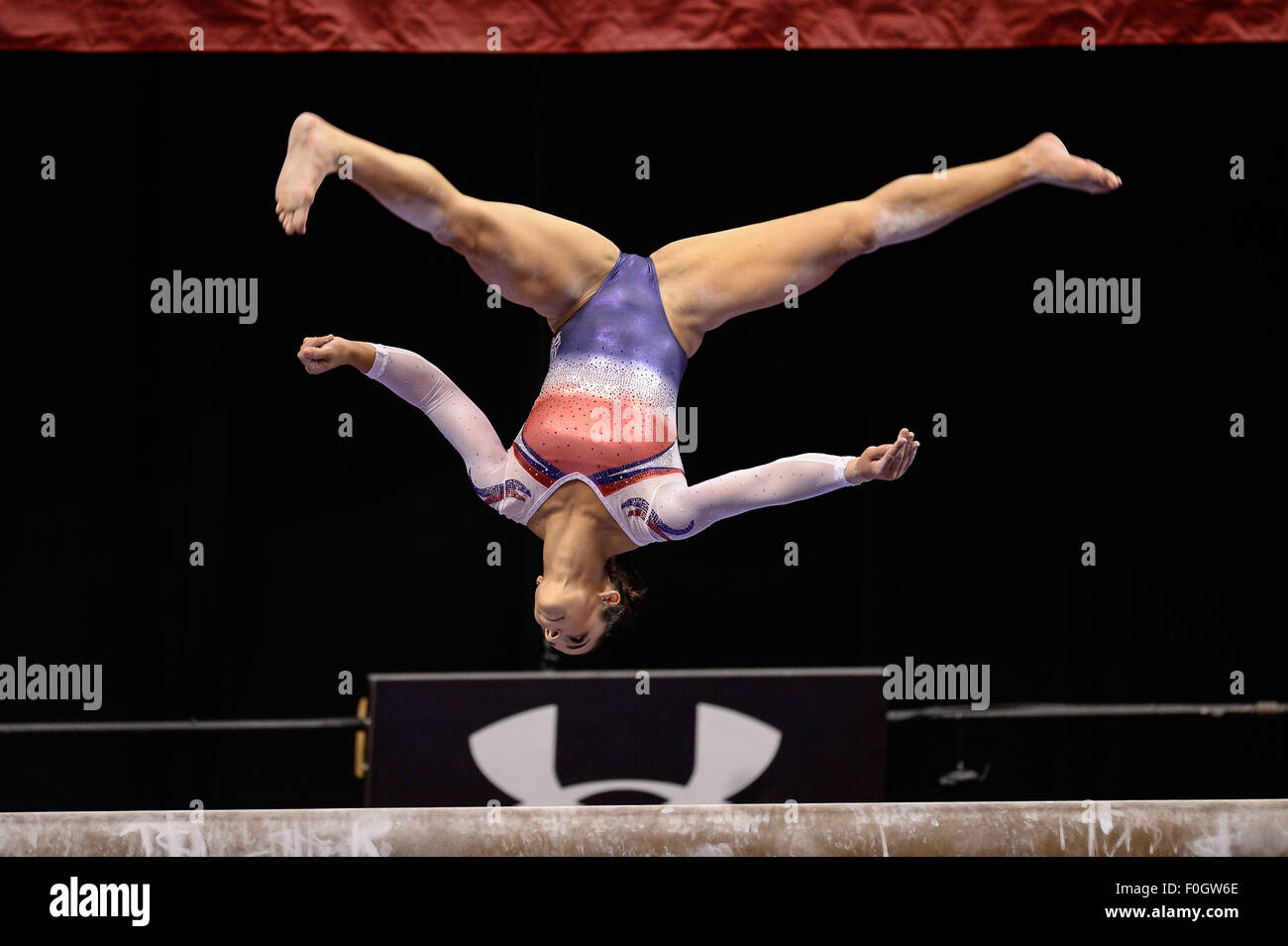 Indianapolis, Indiana, US. 15th Aug, 2015. Olympian ALEXANDRA RAISMAN ...