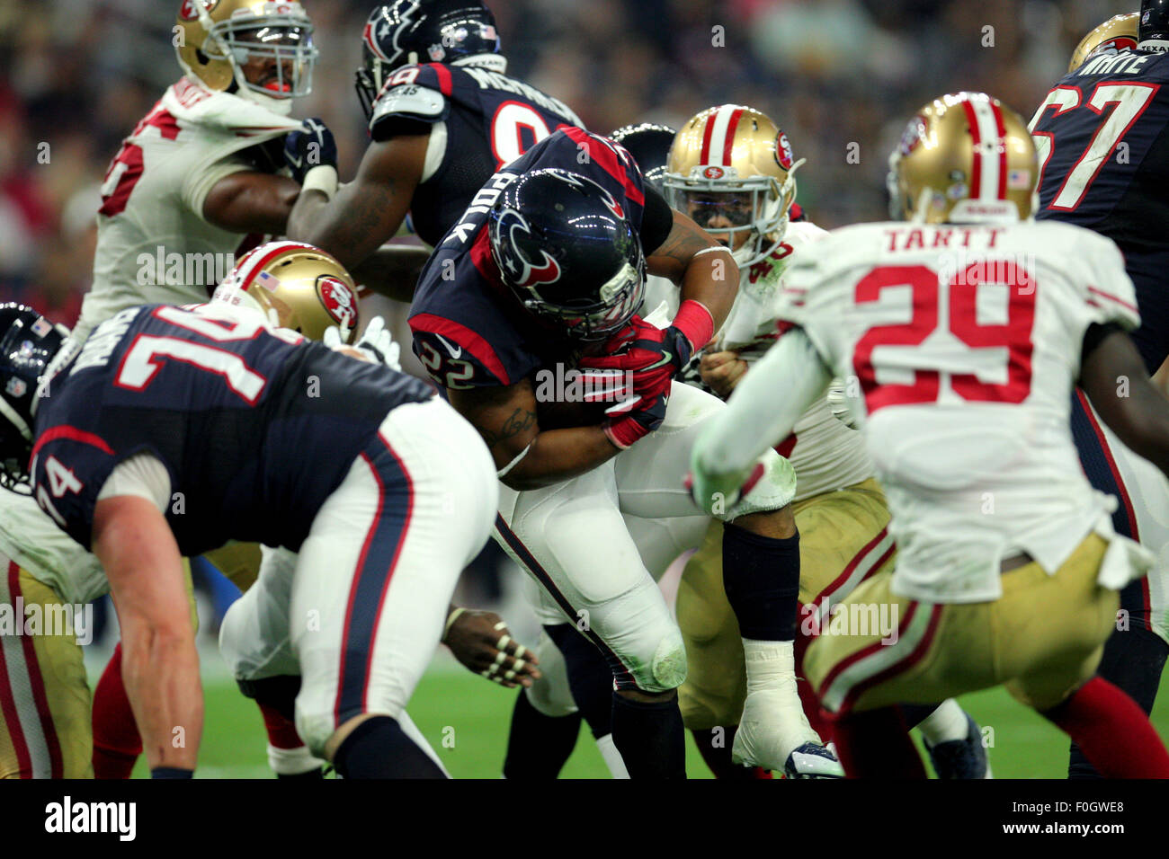 AUG 15 2015: Houston Texans running back Chris Polk (22) carries the ...