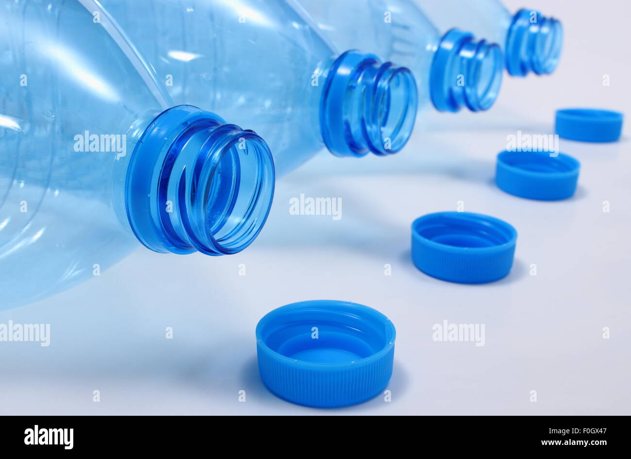 Used plastic bottles of mineral water, plastic waste, environmental ...