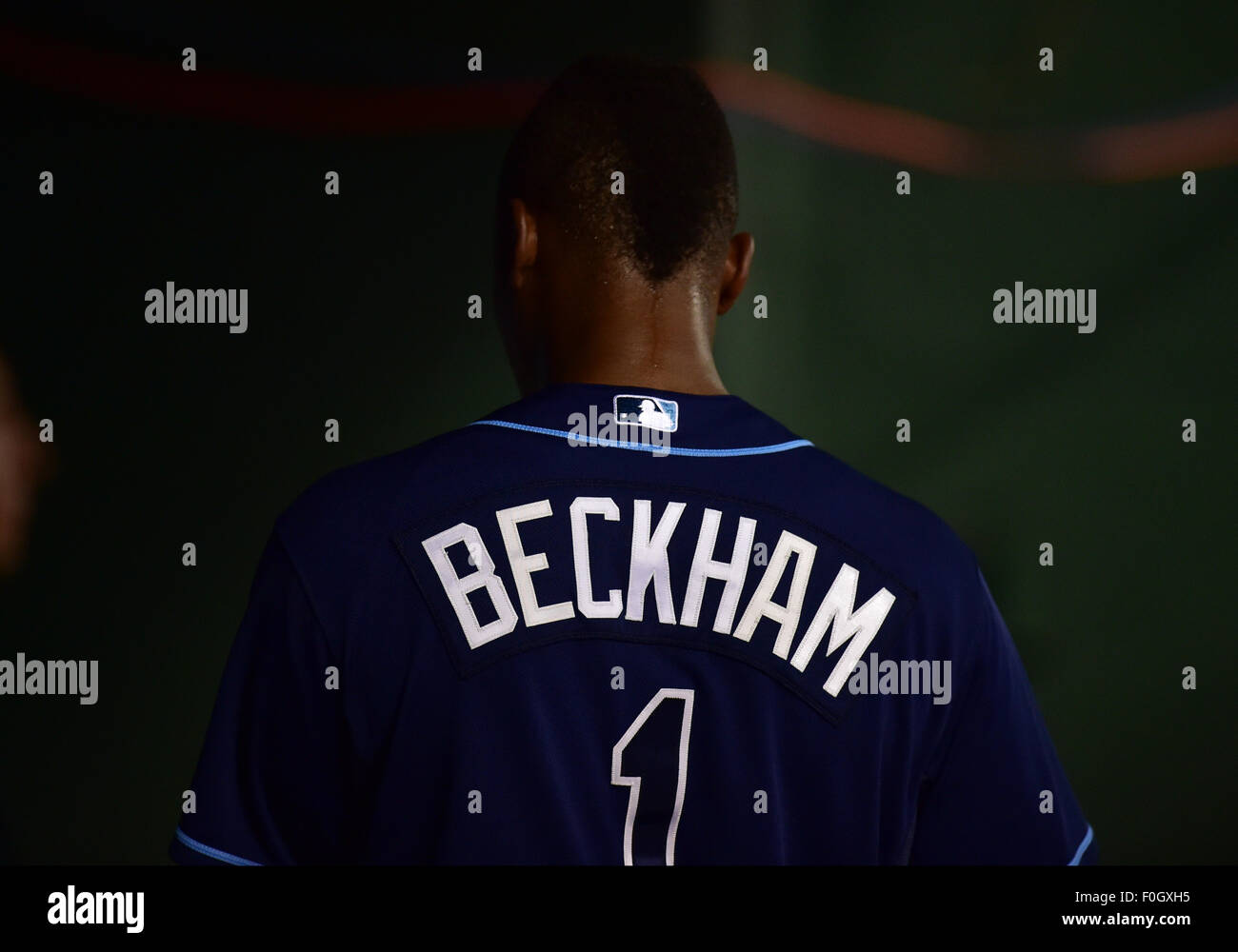 AUG 15, 2015: .Tampa Bay Rays second baseman Tim Beckham (1) in the ...