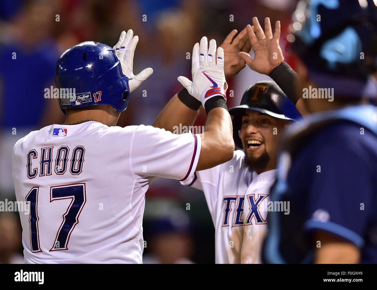 AUG 15, 2015: .Texas Rangers right fielder Shin-Soo Choo (17 ...