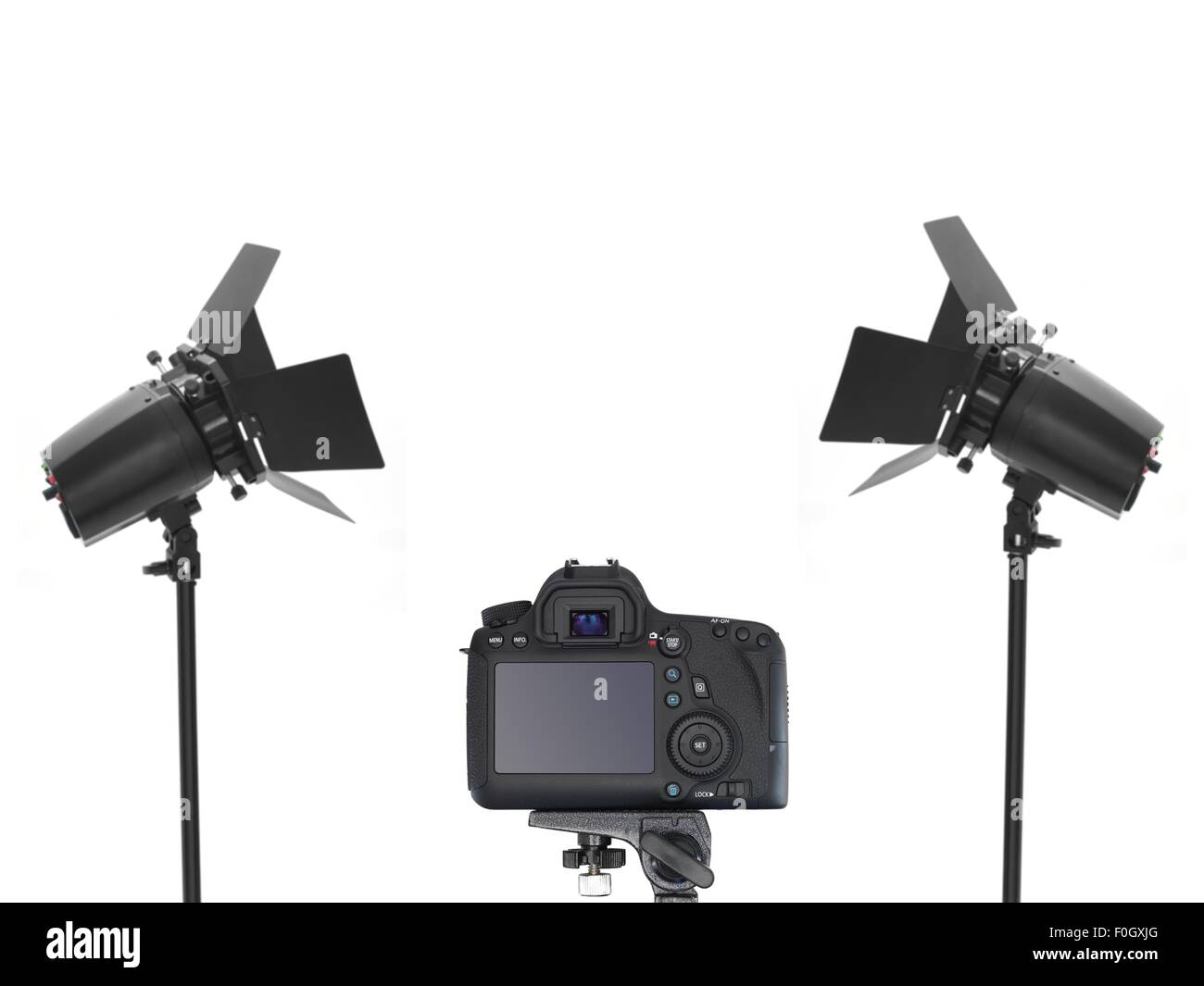 Studio lighting equipment isolated against a white background Stock ...