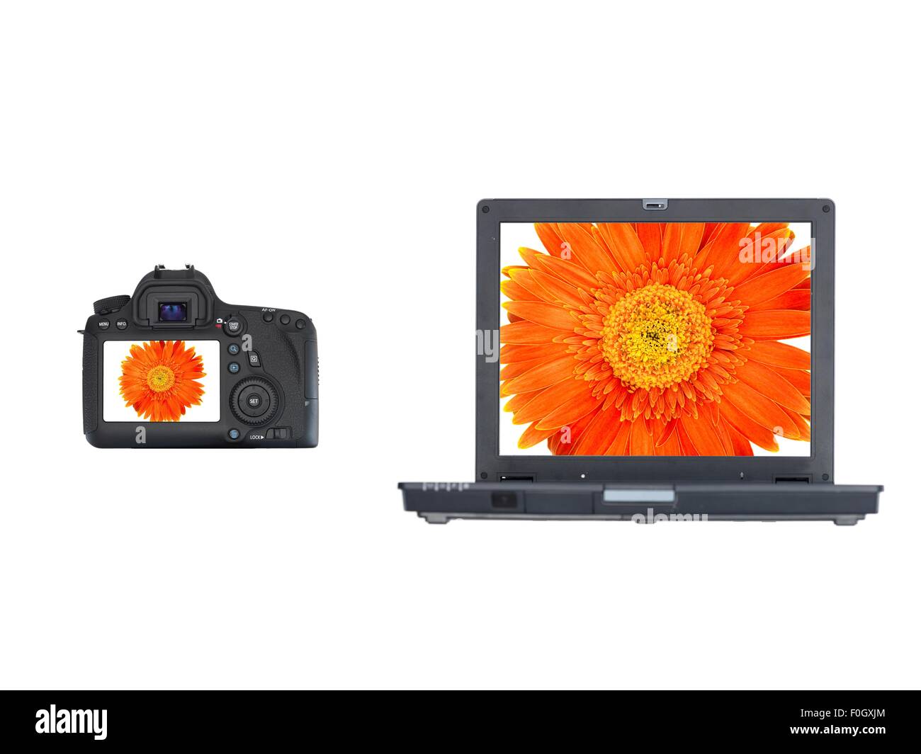 An image of a digital slr camera transferring images Stock Photo - Alamy
