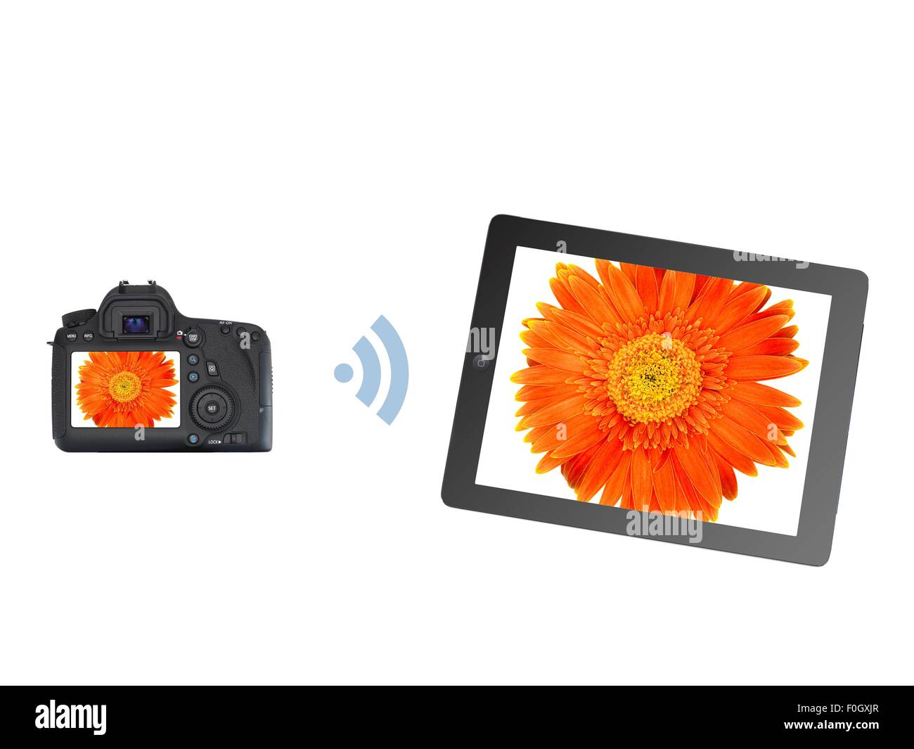 An image of a digital slr camera transferring images Stock Photo - Alamy