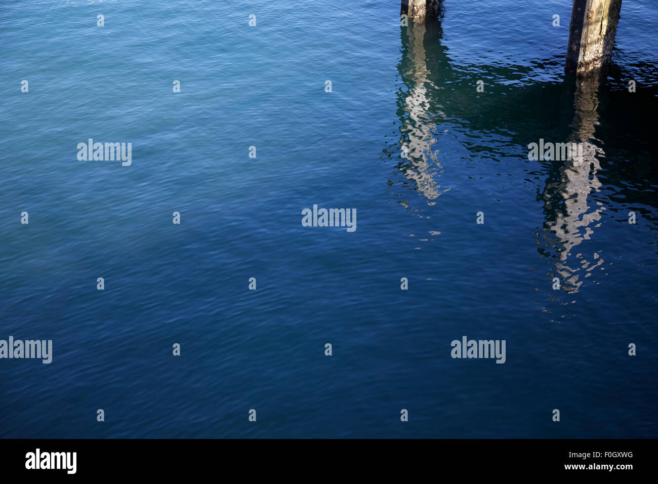 Water Surface Reflection With a Pier Stock Photo - Alamy