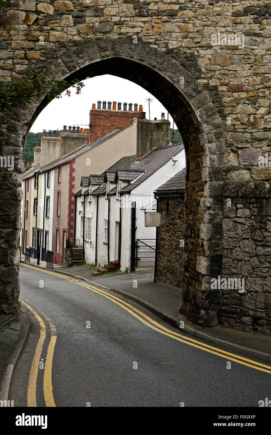 Homes in a row in Conway, Wales, England, United Kingdom Stock Photo ...